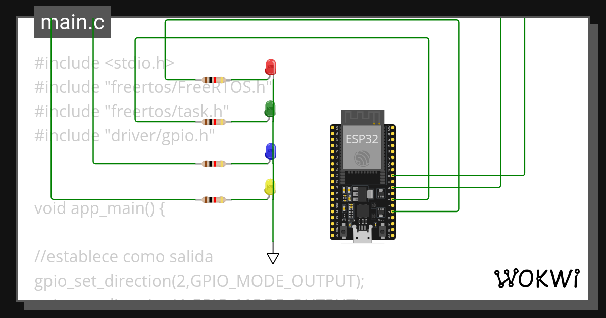 encender Led 2024 - Wokwi ESP32, STM32, Arduino Simulator
