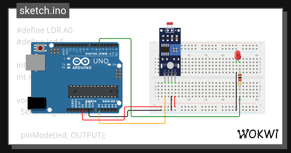 Aula 27 - Sensor LDR - Wokwi ESP32, STM32, Arduino Simulator