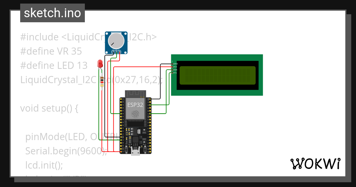 LCD I2C - Wokwi ESP32, STM32, Arduino Simulator