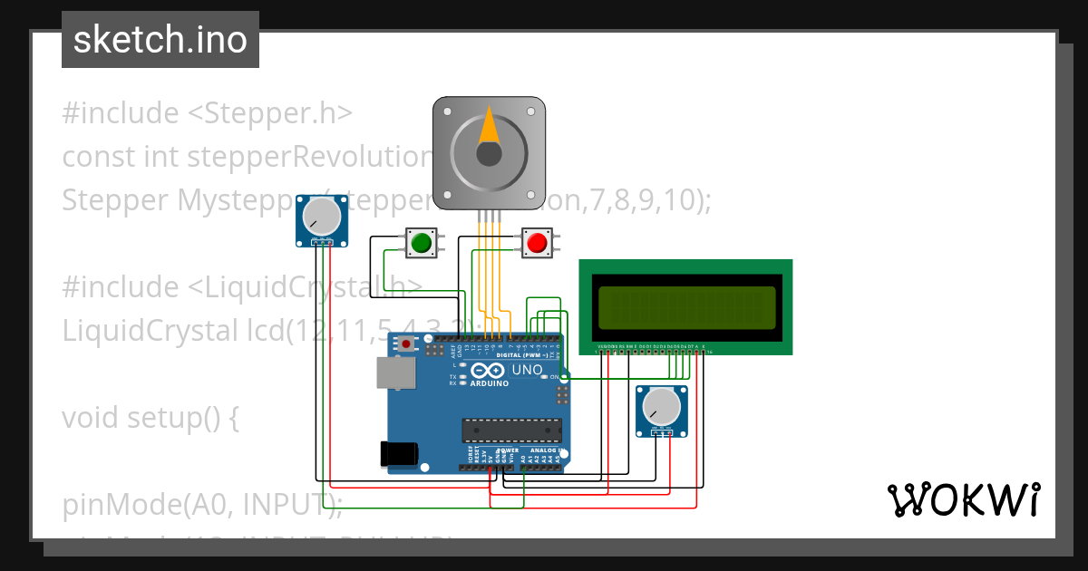 ควบคุมความเร็วด้วย Potentiometer - Wokwi ESP32, STM32, Arduino Simulator