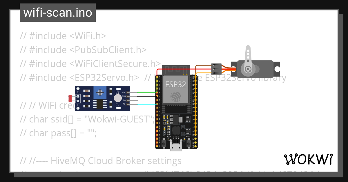 ldr/servo with mqtt.ino - Wokwi ESP32, STM32, Arduino Simulator