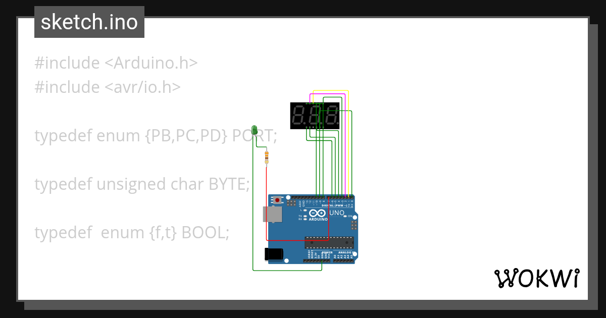 Segment anzeige mit LED Copy (3) - Wokwi ESP32, STM32, Arduino Simulator
