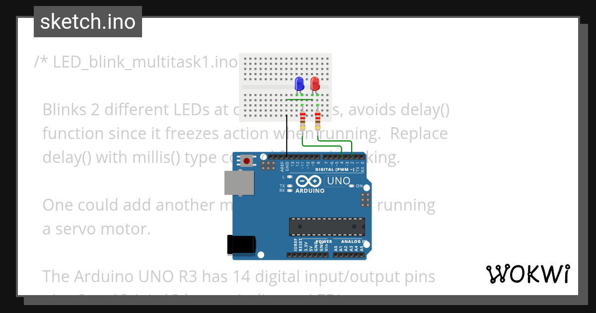 LED_blink_multitask1 - Wokwi ESP32, STM32, Arduino Simulator