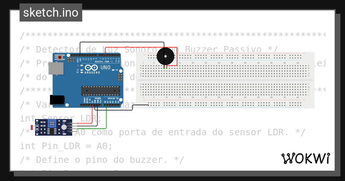Música Ldr Com Buzzer Módulo Aula 27 Kit 2023 Copy Wokwi Esp32 Stm32 Arduino Simulator
