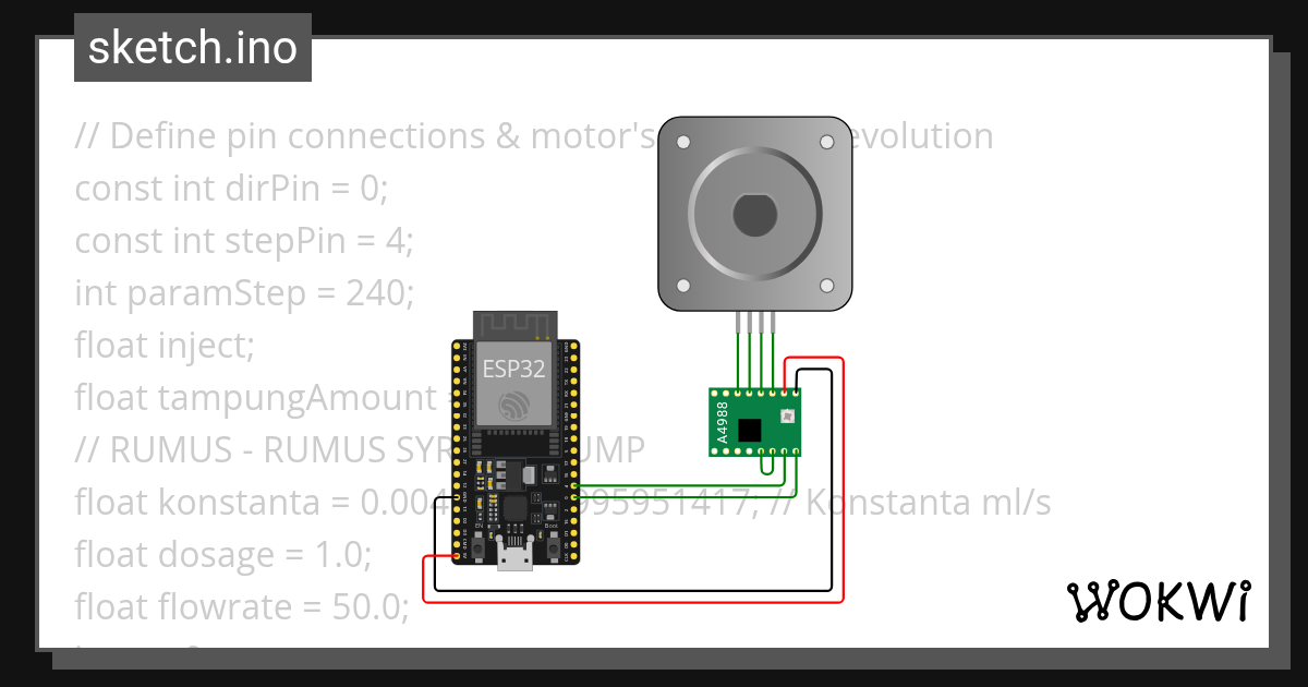 Testing Motor Stepper IoT - Wokwi ESP32, STM32, Arduino Simulator