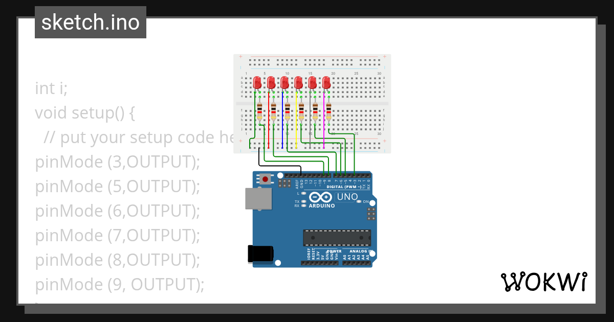 koding ringkas led - Wokwi ESP32, STM32, Arduino Simulator
