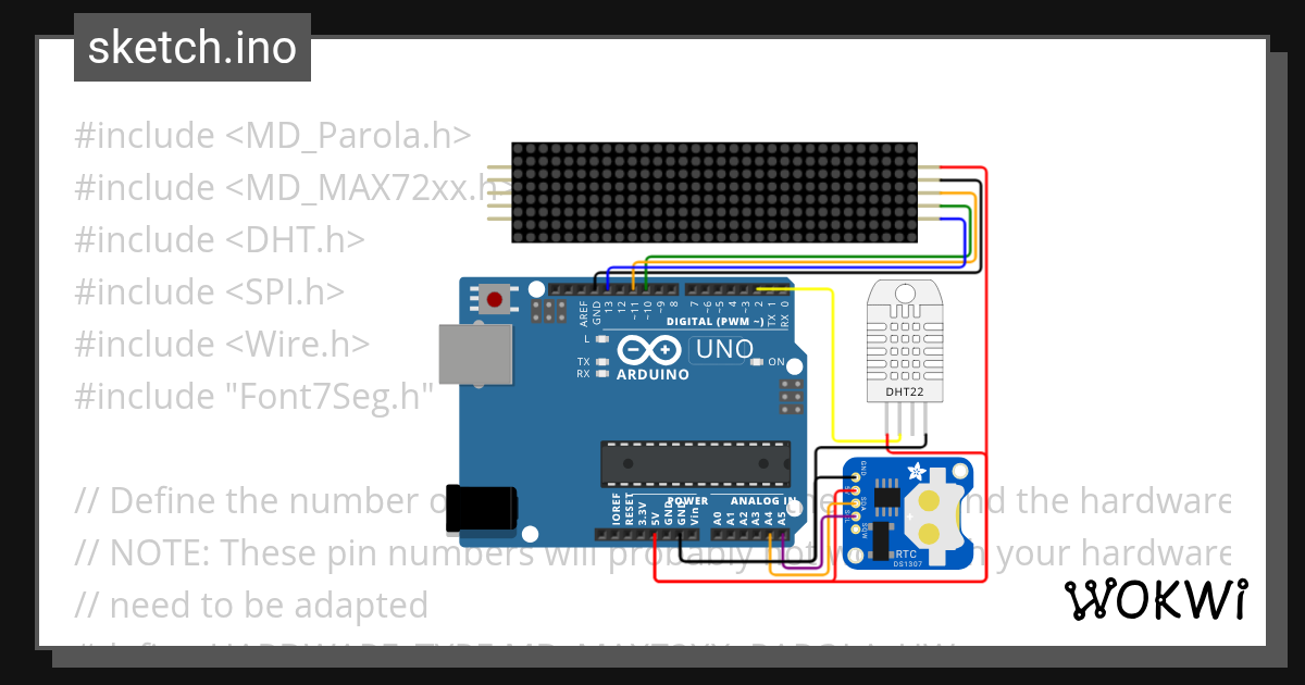 RT CLOCK WITH TEMP - ARXFN - Wokwi ESP32, STM32, Arduino Simulator