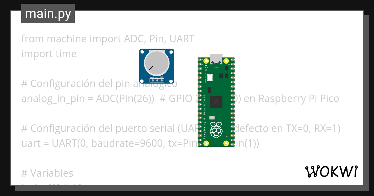 potenciometro ph - Wokwi ESP32, STM32, Arduino Simulator