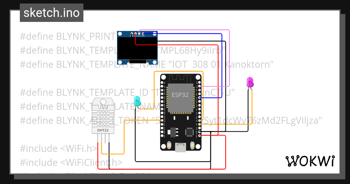 Led Iot Blynk ต้นน้ำ Wokwi Esp32 Stm32 Arduino Simulator 