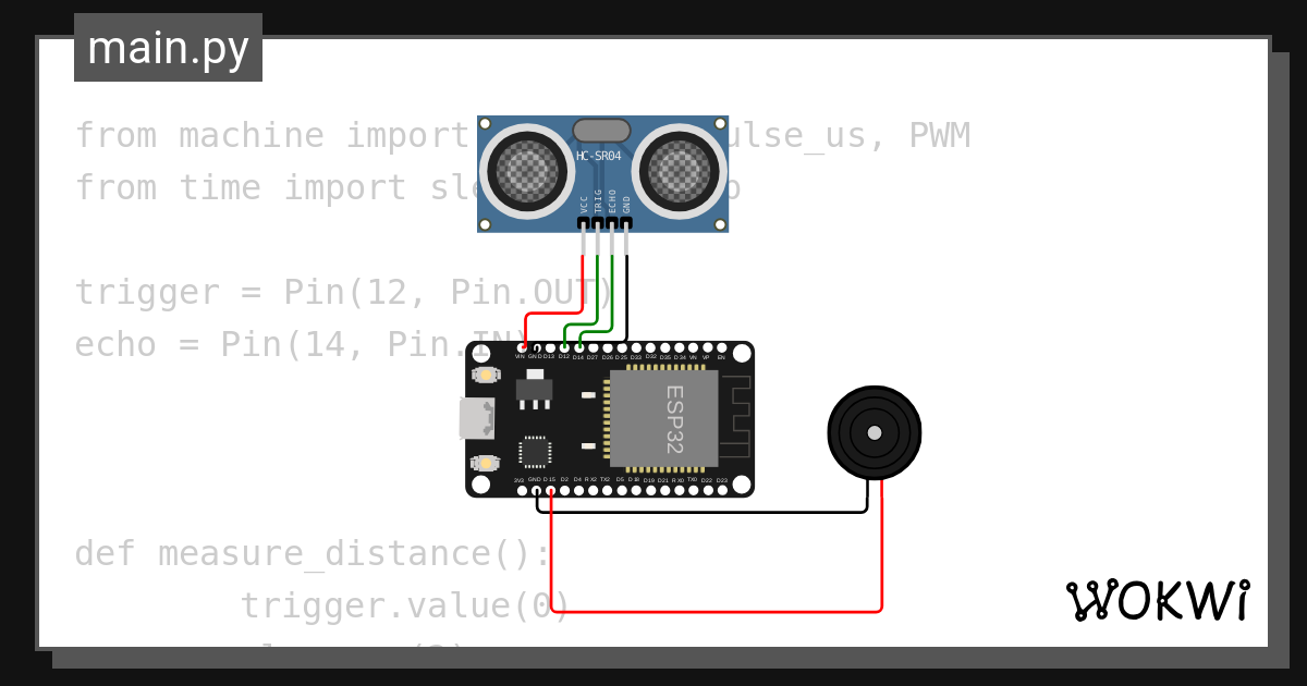 Парковочная система Wokwi Esp32 Stm32 Arduino Simulator