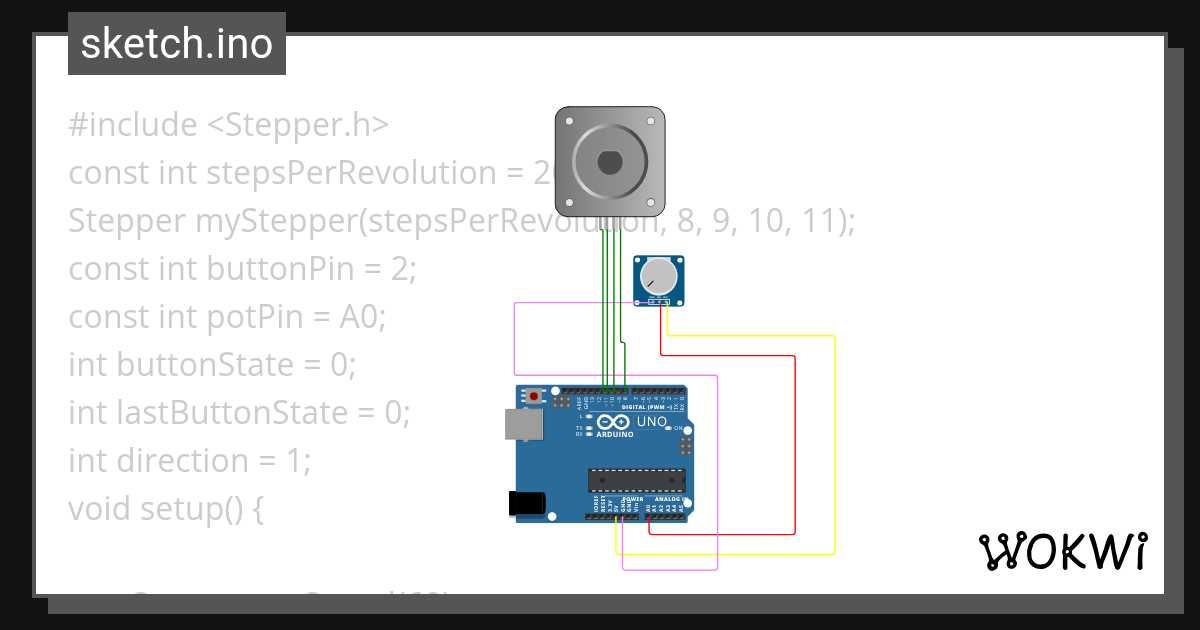 ควบคุมความเร็วด้วย Potentiometer - Wokwi ESP32, STM32, Arduino Simulator