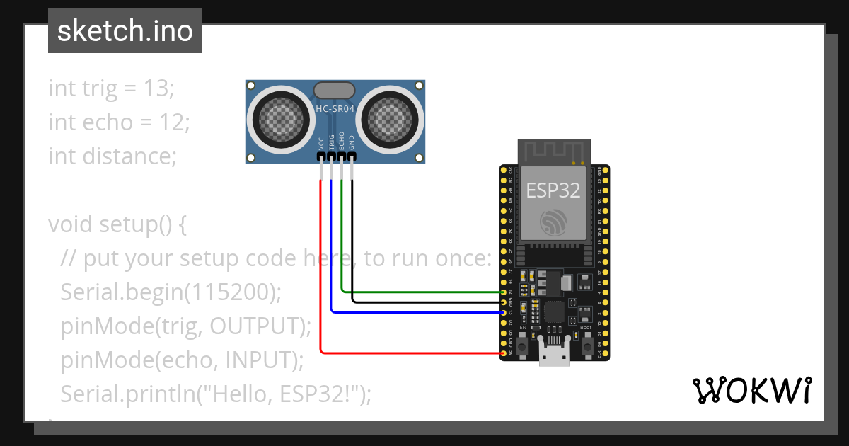 DISTANCE FIND PROJECT(3) Copy - Wokwi ESP32, STM32, Arduino Simulator