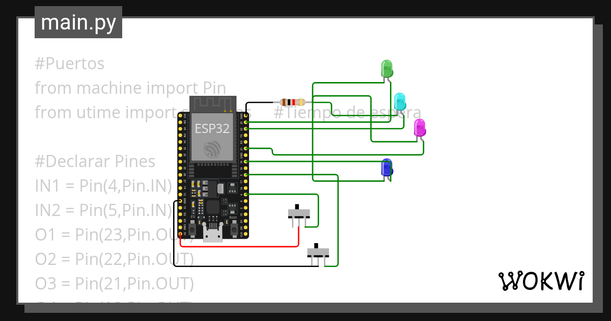 ejercicio 2 taller - Wokwi ESP32, STM32, Arduino Simulator