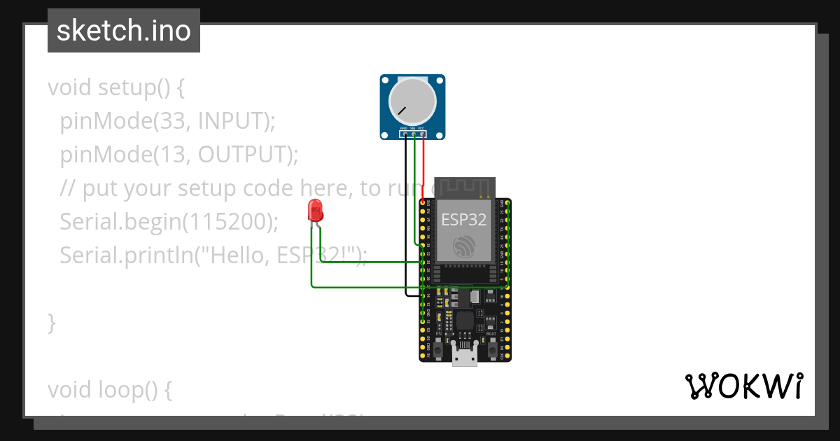 Potentiometer With Led Wokwi Esp32 Stm32 Arduino Simulator 