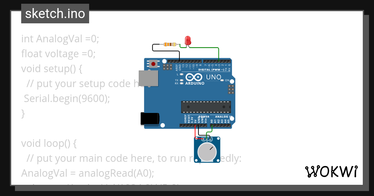 Arduino: Functions of a potentiometer 3 - Wokwi ESP32, STM32, Arduino Simulator