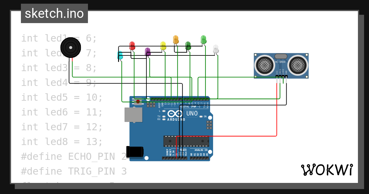 Ultrasonic Sensor Using Arduinouno Wokwi Esp32 Stm32 Arduino Simulator