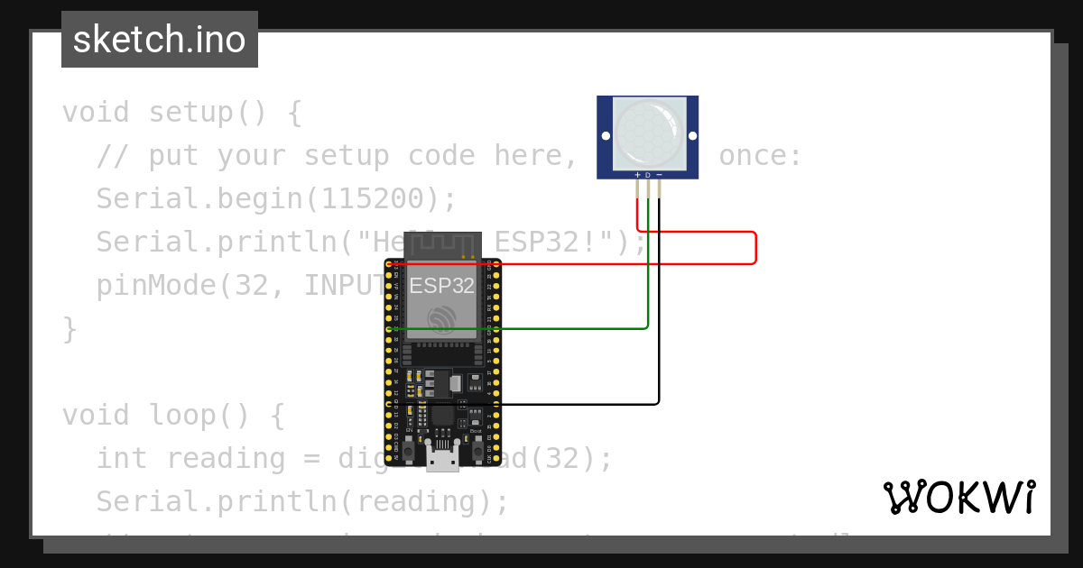 Pir Motion Sensor Wokwi Esp32 Stm32 Arduino Simulator 2611