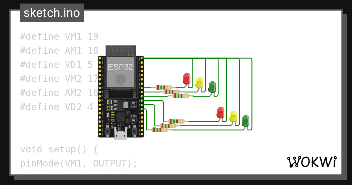 Cruzamento2vias Wokwi Esp32 Stm32 Arduino Simulator