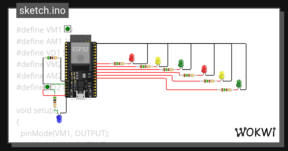 Semáforo - Wokwi ESP32, STM32, Arduino Simulator
