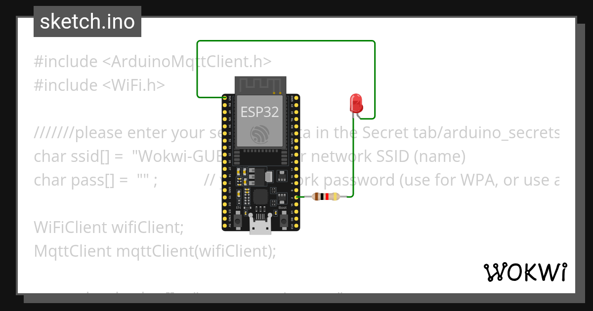 MQTT LED - Wokwi ESP32, STM32, Arduino Simulator