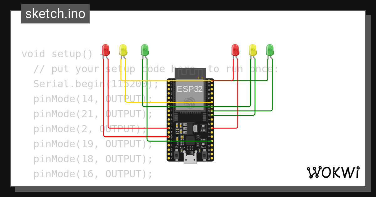 Six Traffic Lights5 Wokwi Esp32 Stm32 Arduino Simulator 0671
