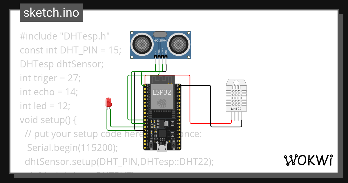 ultra and dht - Wokwi ESP32, STM32, Arduino Simulator