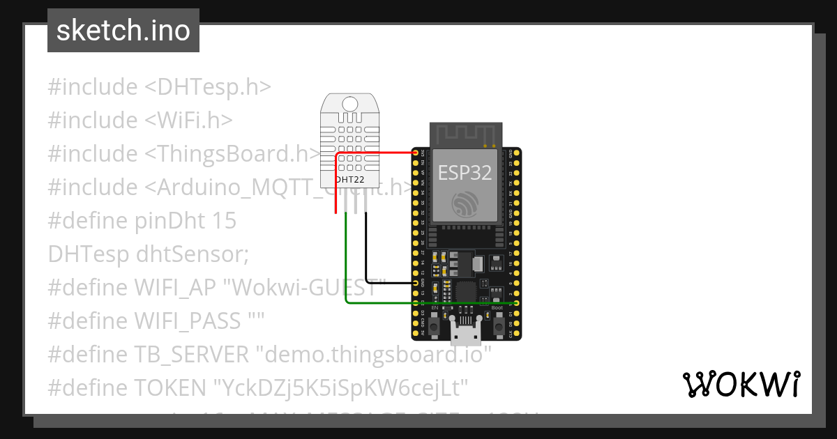 ESP32 to ThingsBoard - Wokwi ESP32, STM32, Arduino Simulator
