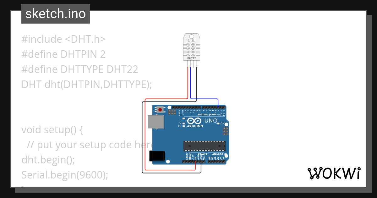 #7 Data Suhu dan Kelembapan Sensor DHT - Wokwi ESP32, STM32, Arduino Simulator