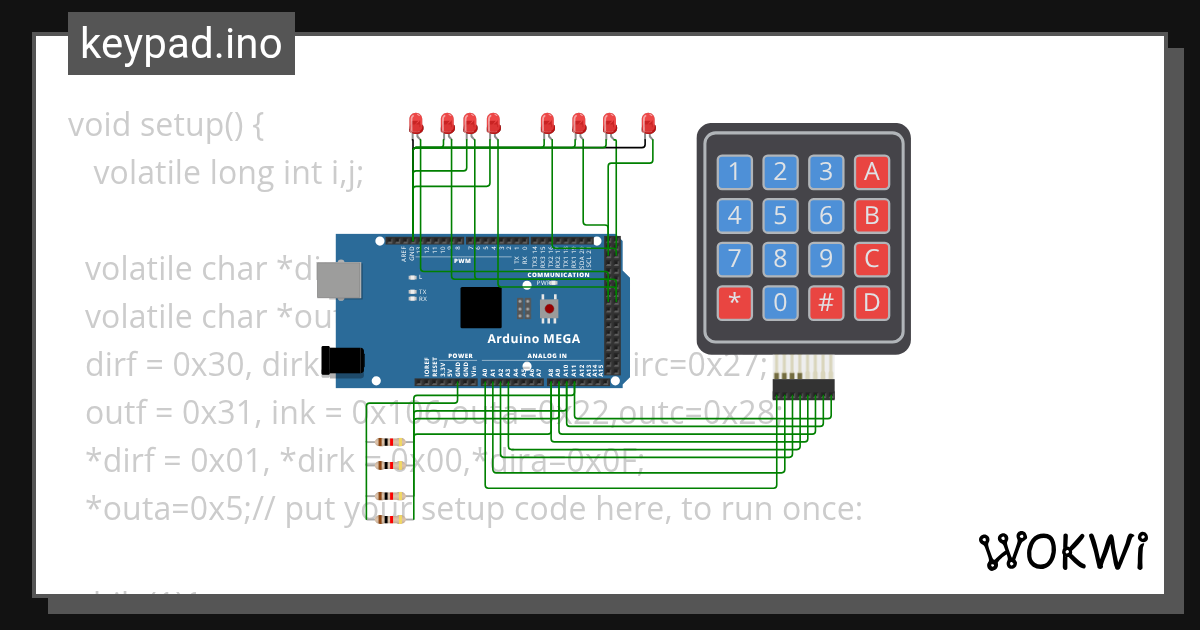 Keypad Wokwi Esp32 Stm32 Arduino Simulator 9074