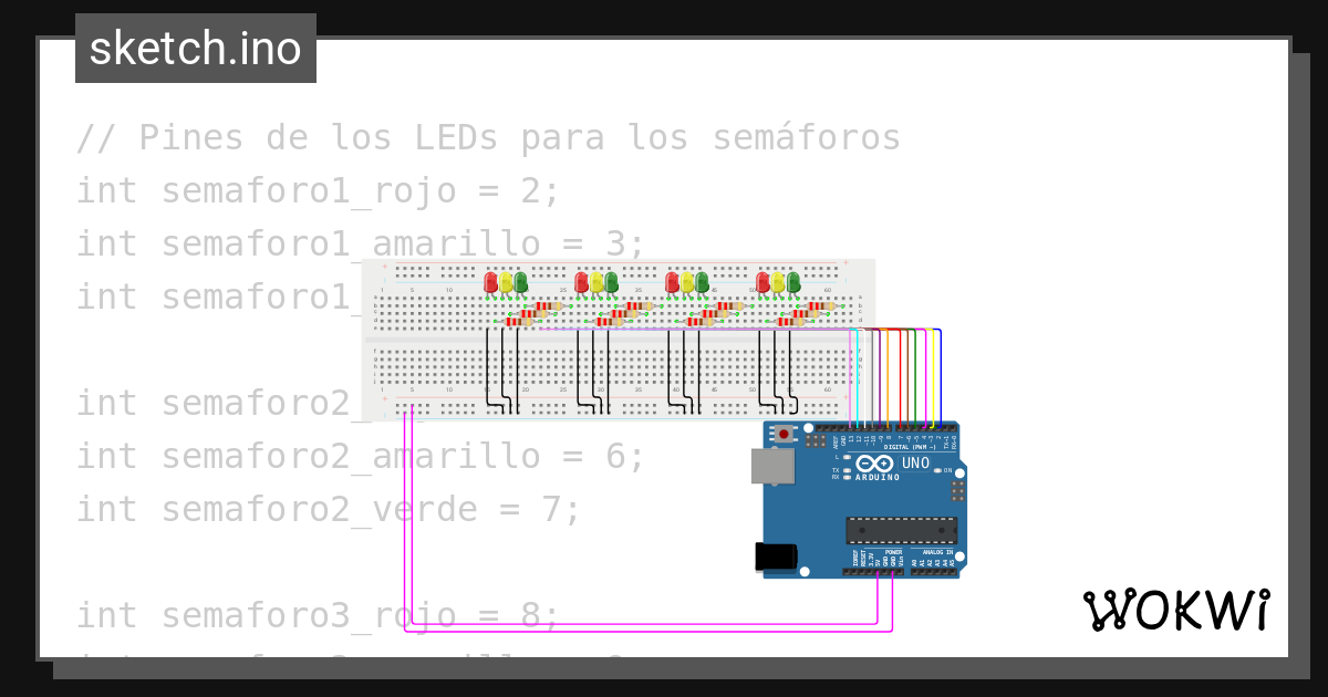 Semáforo Correcto Wokwi Esp32 Stm32 Arduino Simulator 8531