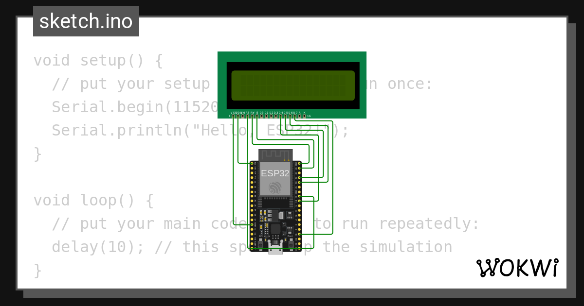 Simulacion de Lcd - Wokwi ESP32, STM32, Arduino Simulator Simulacion de Lcd - Wokwi ESP32, STM32, Arduino Simulator