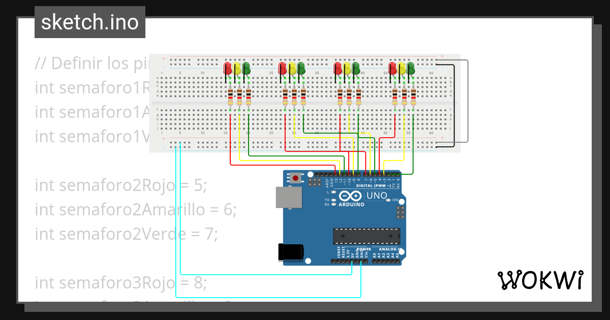 Semaforos Wokwi Esp32 Stm32 Arduino Simulator 