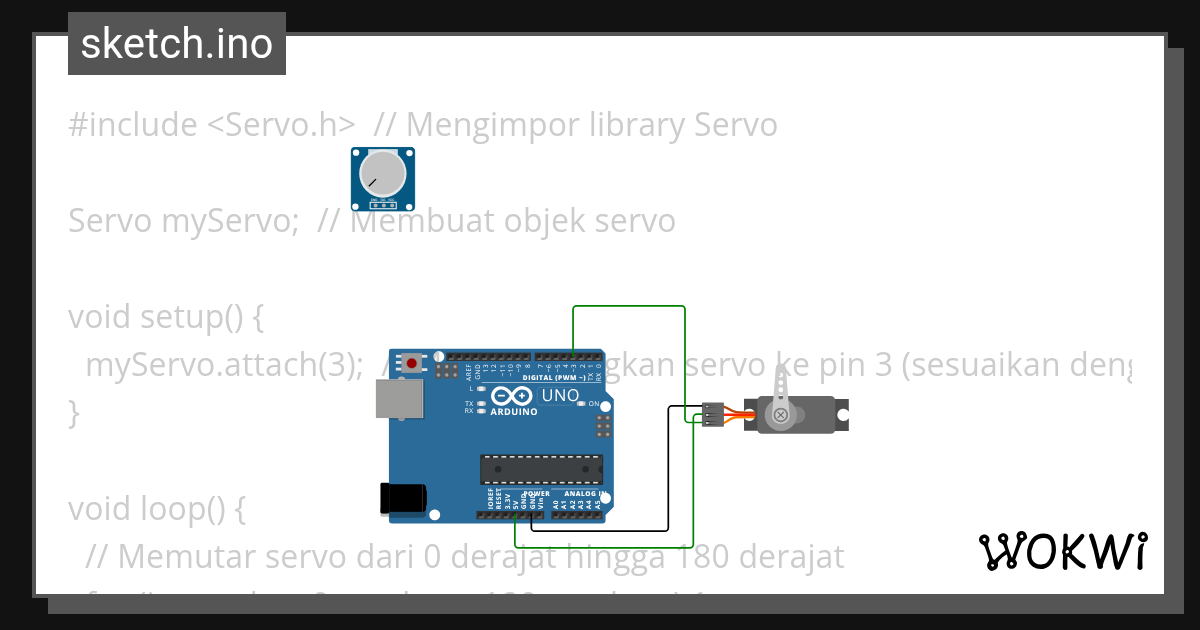 Motor servo - Wokwi ESP32, STM32, Arduino Simulator