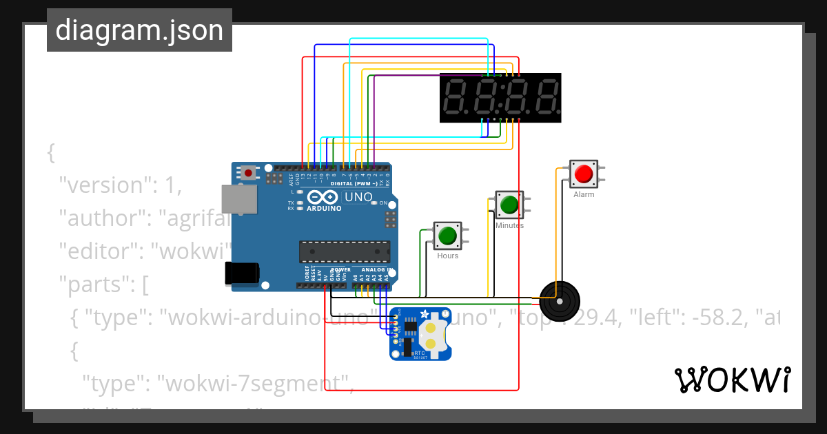 alarm + timer Agrifaiha sahasika - Wokwi ESP32, STM32, Arduino Simulator