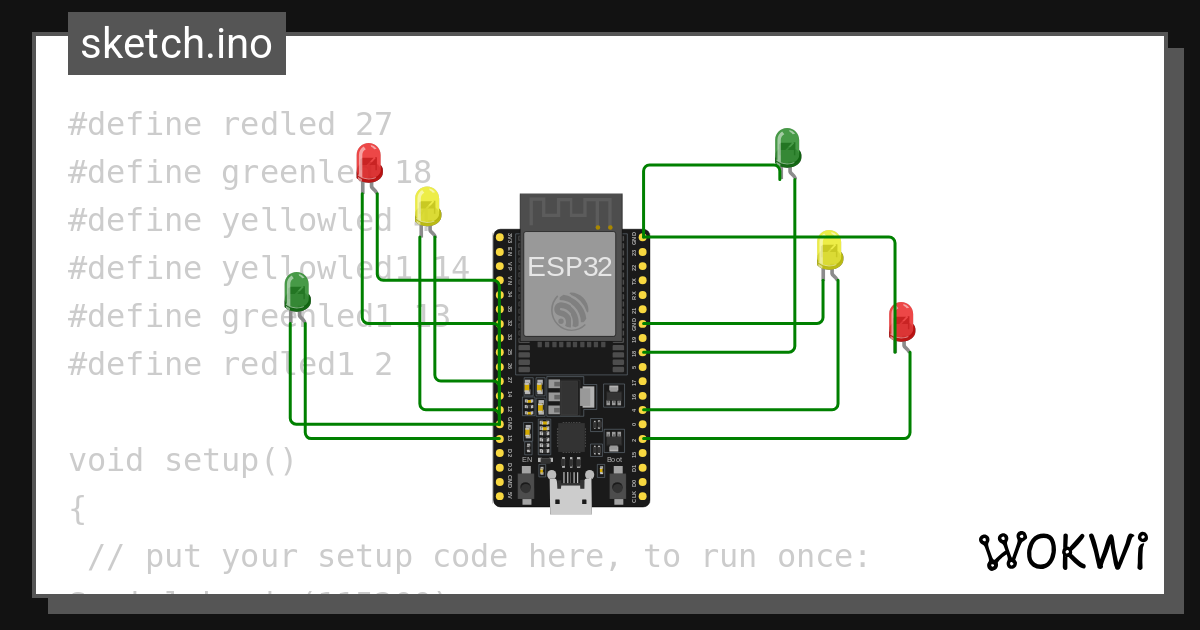 Iot 1 Week Trafic Light 1 Wokwi Esp32 Stm32 Arduino Simulator 6359
