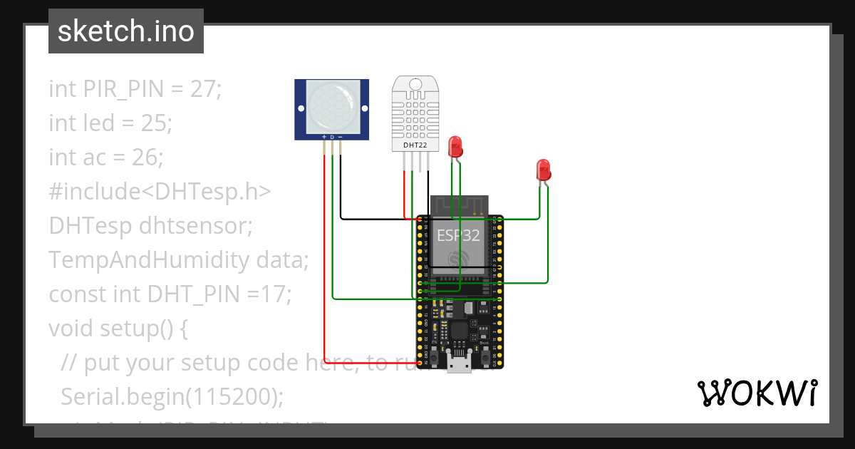 pir & dhd - Wokwi ESP32, STM32, Arduino Simulator