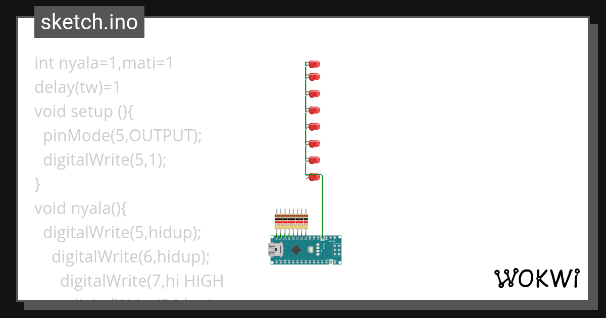 Led 8 Arjuna Wokwi Esp32 Stm32 Arduino Simulator 6346