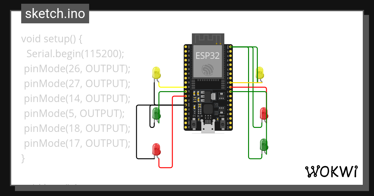 trafficlight - Wokwi ESP32, STM32, Arduino Simulator
