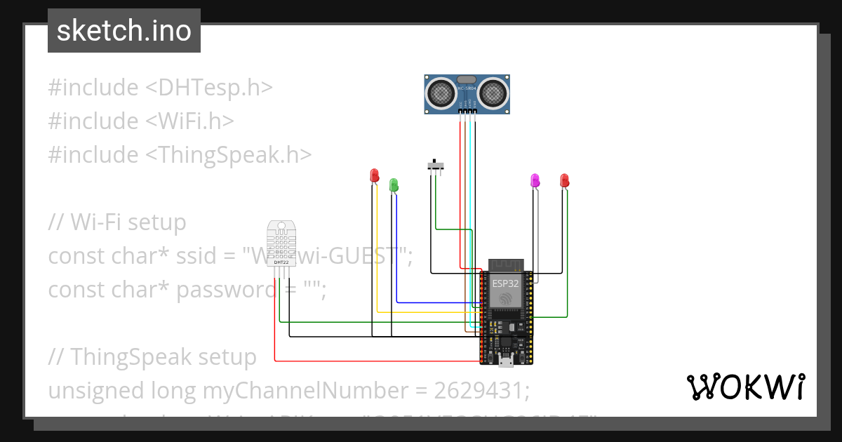 THINGSPEAK - 2 222 - Wokwi ESP32, STM32, Arduino Simulator
