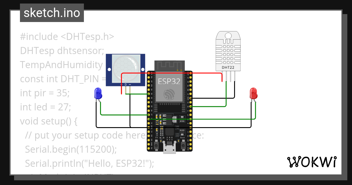 Pir Sensor Only Wokwi Esp32 Stm32 Arduino Simulator 0156