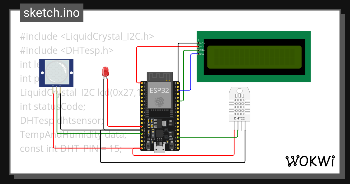 pir sensor with ac display automation - Wokwi ESP32, STM32, Arduino Simulator