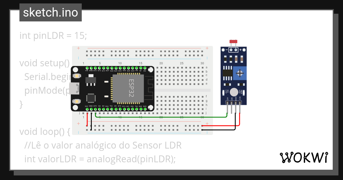 06_LDR - Wokwi ESP32, STM32, Arduino Simulator