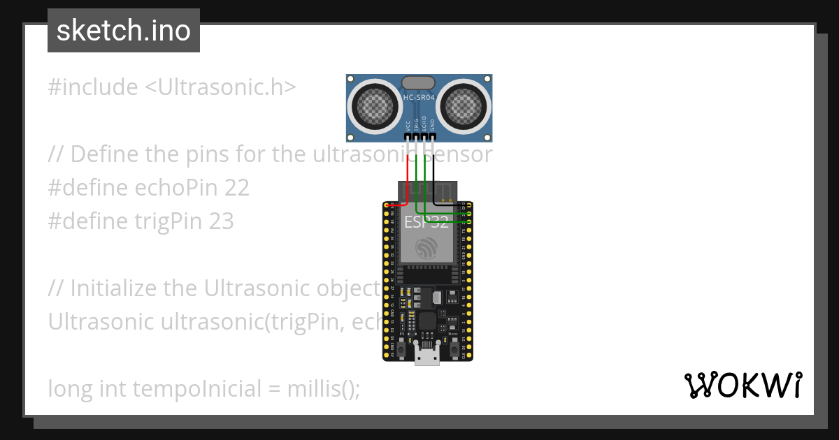Semestre 2 Ultrasonic - Wokwi ESP32, STM32, Arduino Simulator