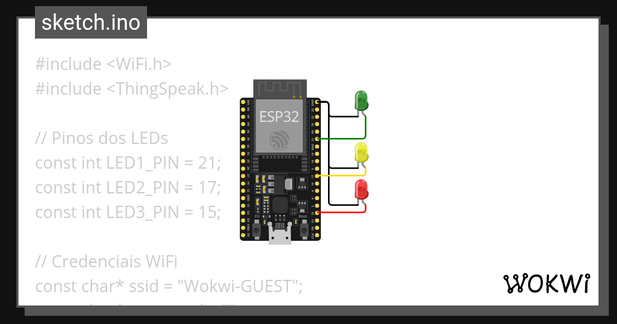 LDR - Controle de Luminosidade - Receptor - Wokwi ESP32, STM32, Arduino Simulator