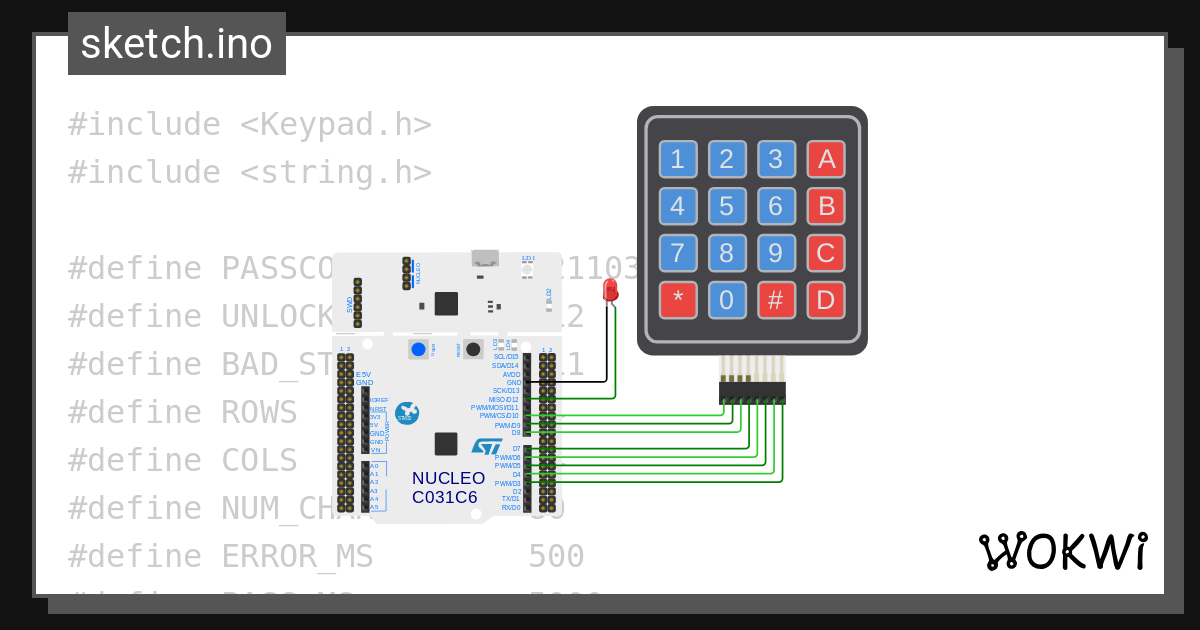 Ques 3 Circuit With Keypad Led And Stm32 21103055 Wokwi Esp32 Stm32 Arduino Simulator 2029