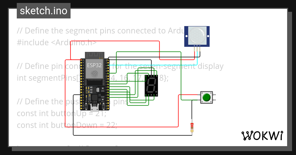 Seven SEgment - Wokwi ESP32, STM32, Arduino Simulator