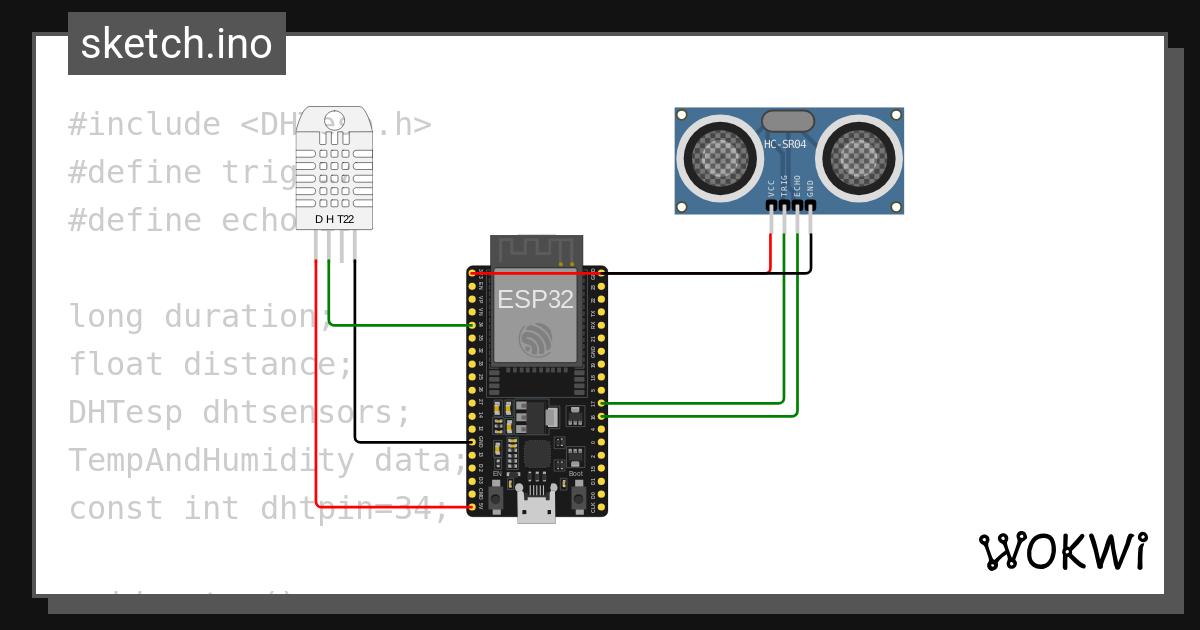 Dth And Ultrasonic Wokwi Esp32 Stm32 Arduino Simulator 8899