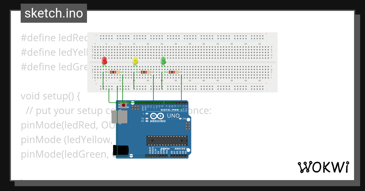 tugas tiga lampu - Wokwi ESP32, STM32, Arduino Simulator