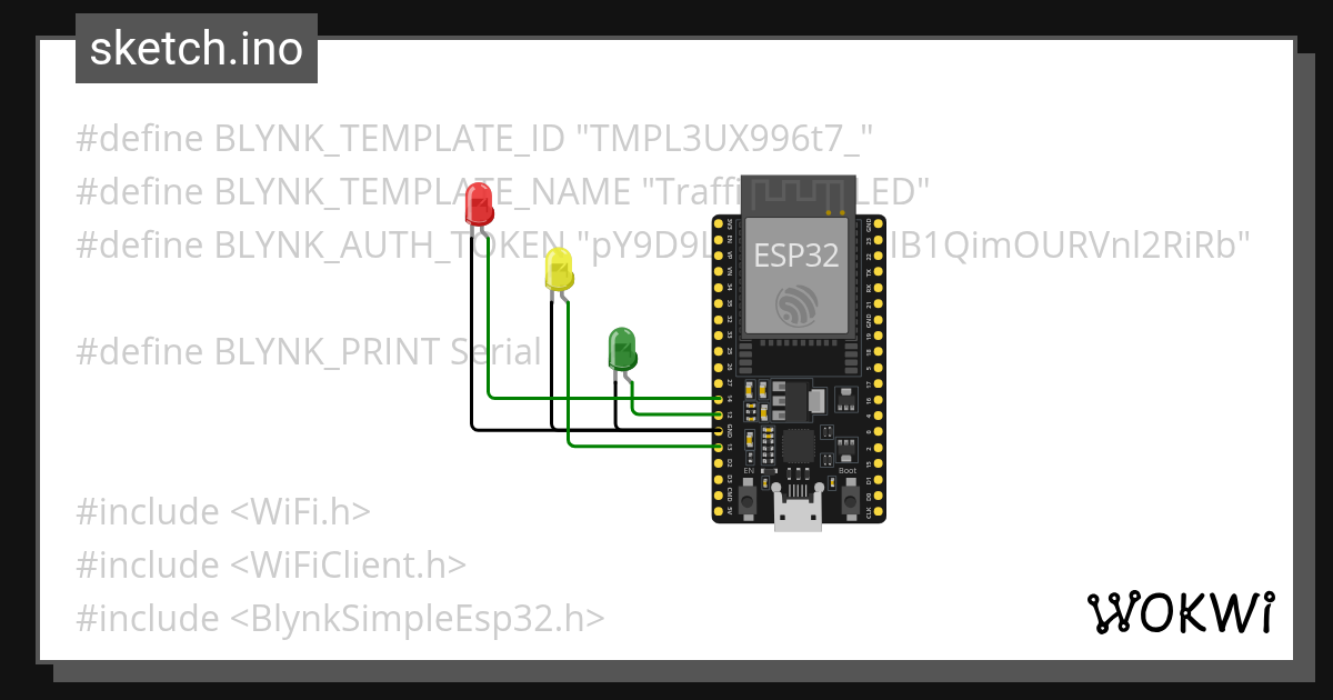 Traffic light - Wokwi ESP32, STM32, Arduino Simulator