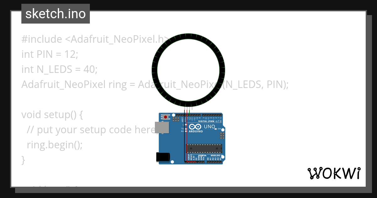 Project-C285: 40 Colorful LEDs - Wokwi ESP32, STM32, Arduino Simulator